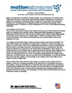 MOTOR CONTROL MANUAL - Motion Labs